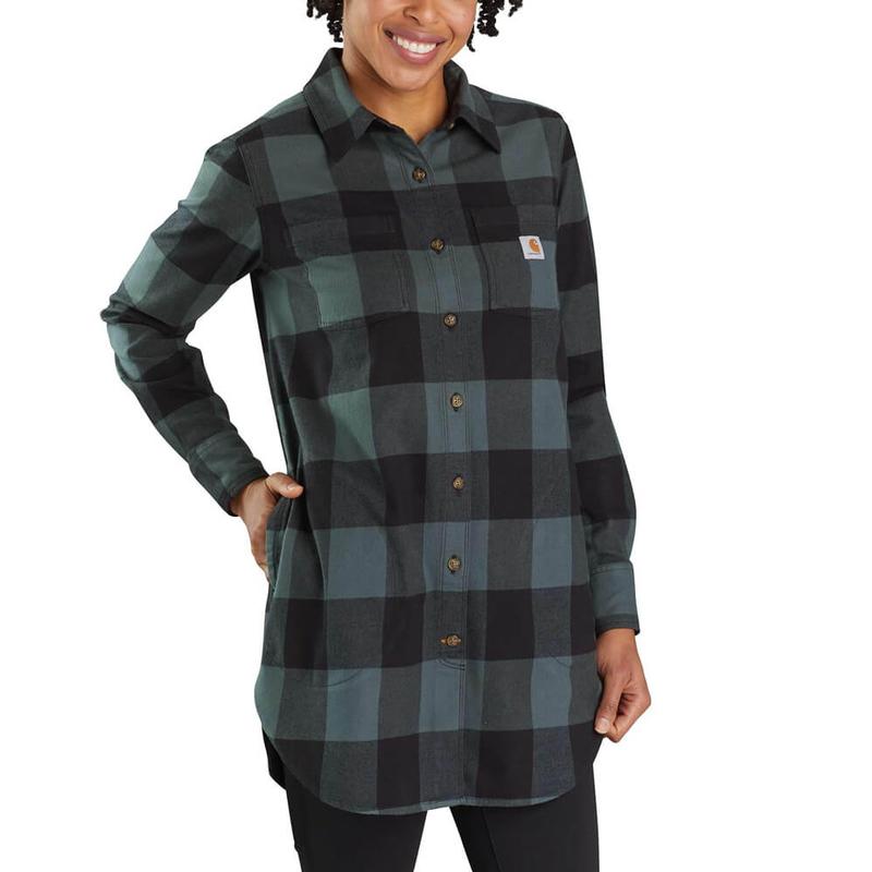 Rugged Flex Flannel Button-Up Tunic 104974irr