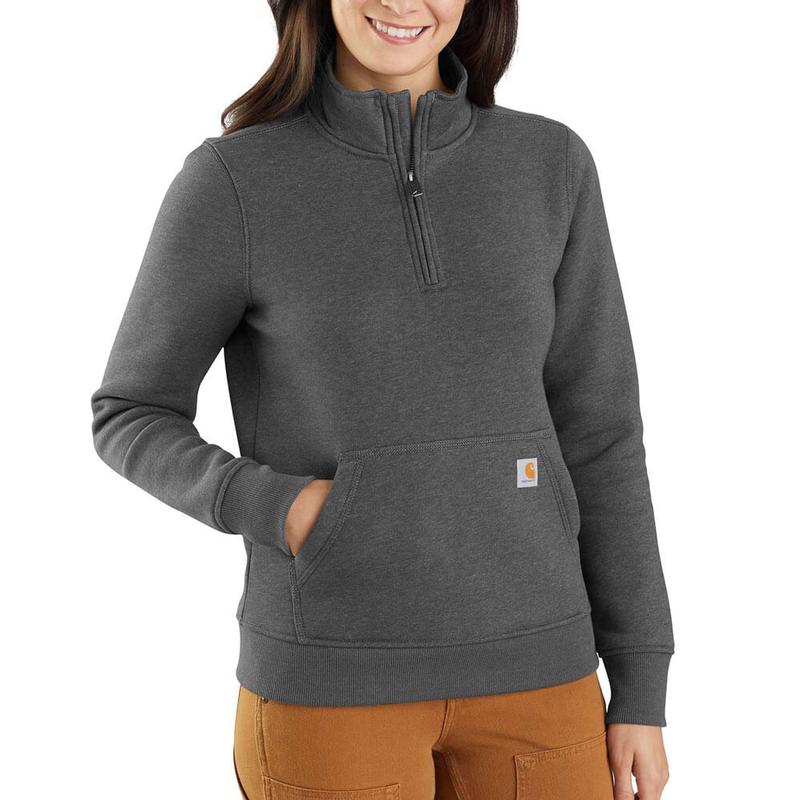 Relaxed Fit Midweight Quarter-Zip Mock-Neck Sweatshirt 105295irr