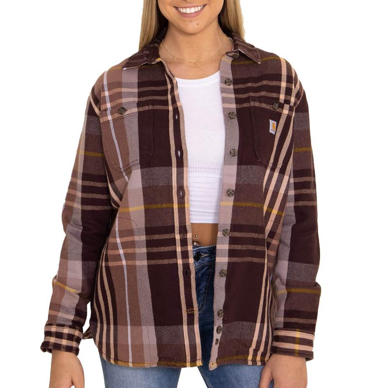 Loose Fit Heavyweight Twill Plaid Button-Up Shirt 105576irr