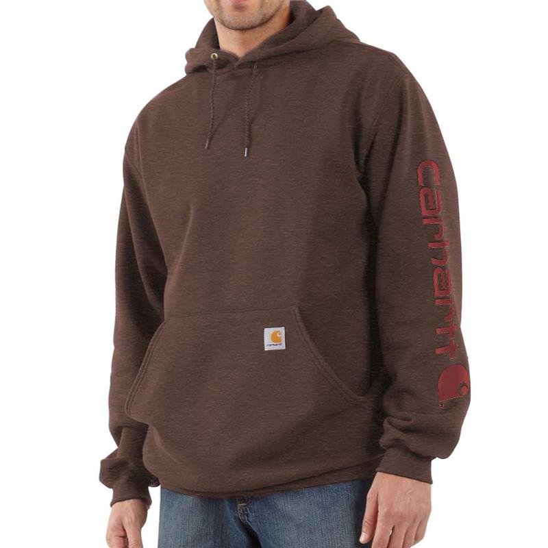 Carhartt Men's Midweight Hooded Logo Sleeve Sweatshirt K288