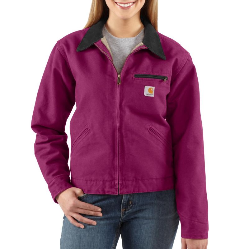 Carhartt Women's Sandstone Detroit Jacket Sherpa Lined WJ097